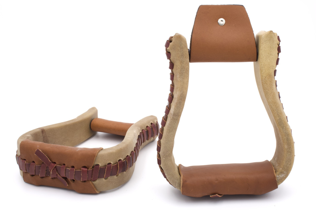 Two-eared western bridle with neck strap and rawhide accents made of ...