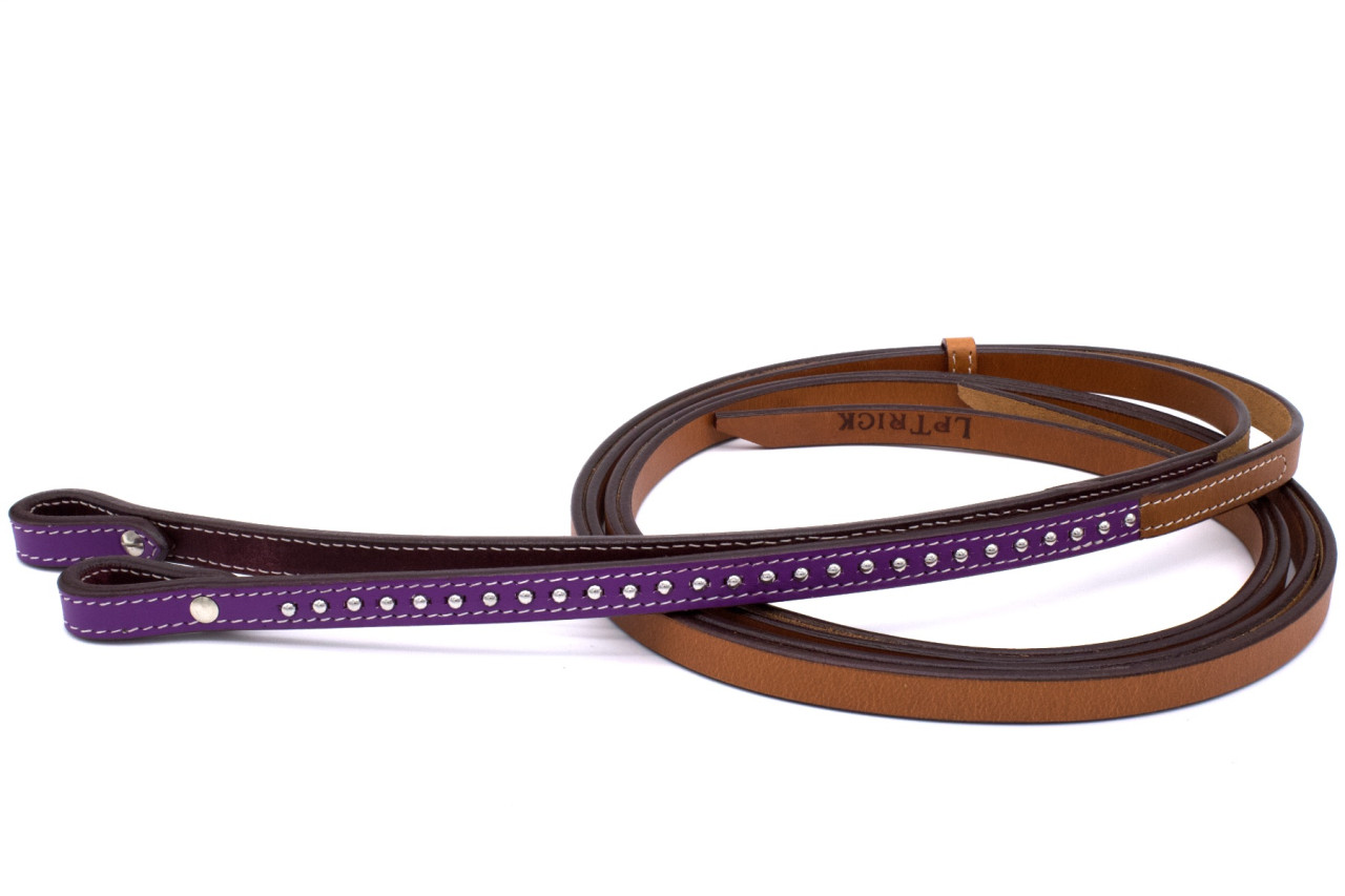 One-eared western bridle purple with breast collar and clear conchos ...